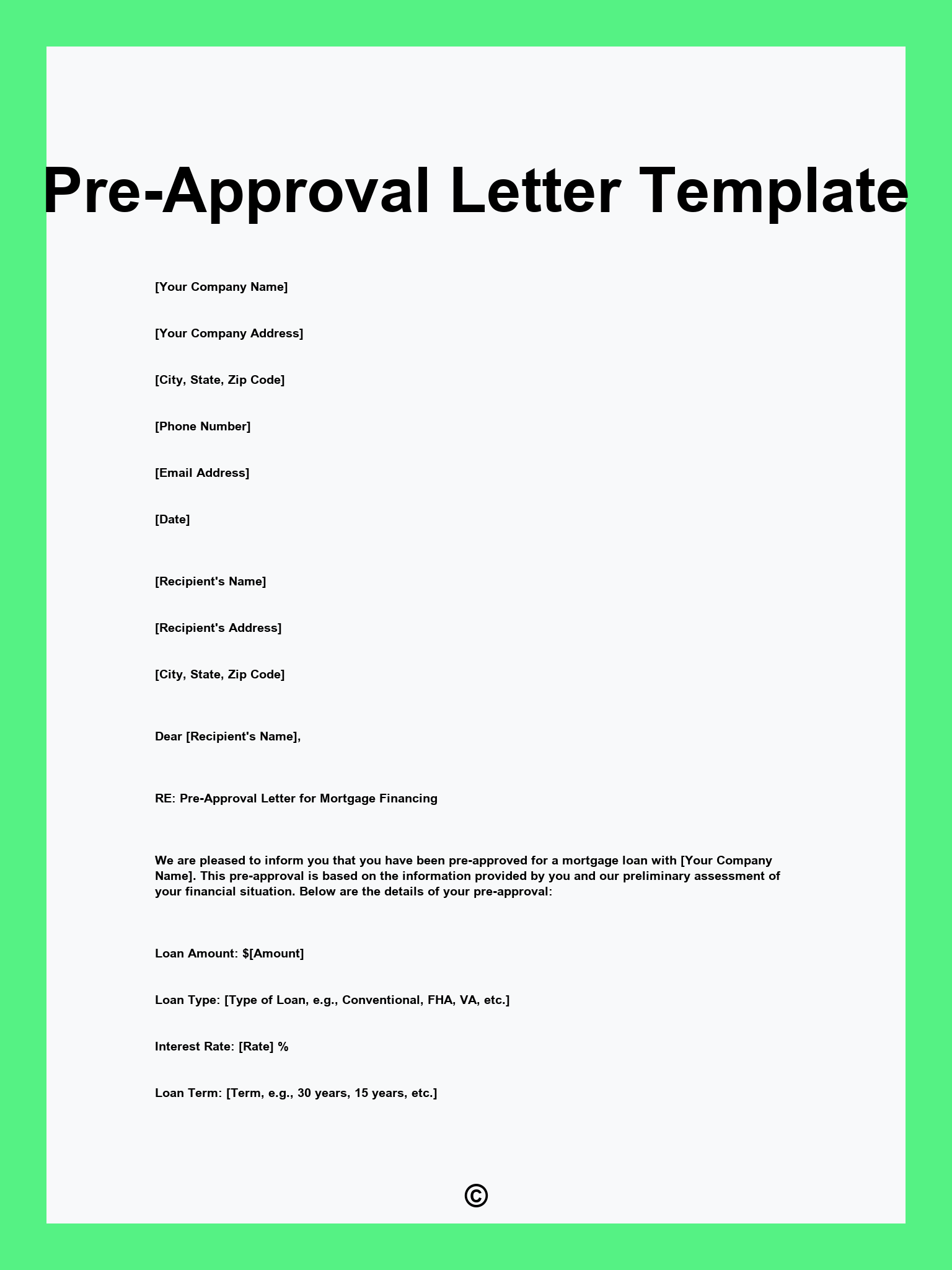 Pre-Approval Letter Template